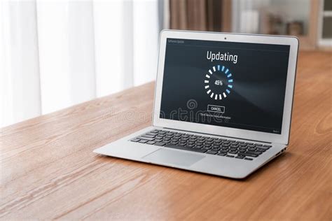 Software Update On Computer For Modish Version Of Device Software Stock