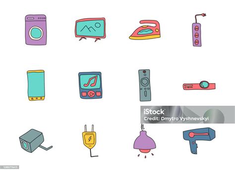 전자 손으로 그린 선형 벡터 아이콘은 흰색 배경에 격리 웹 및 Ui 디자인 모바일 앱 및 인쇄 제품을 위한 전자 낙서 아이콘 세트 Brand Name Video Game에