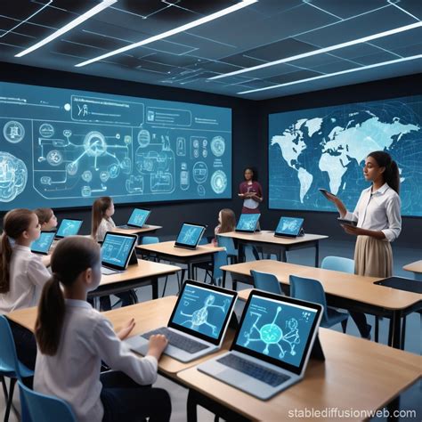 Modern Classroom With Ai Integration Stable Diffusion Online
