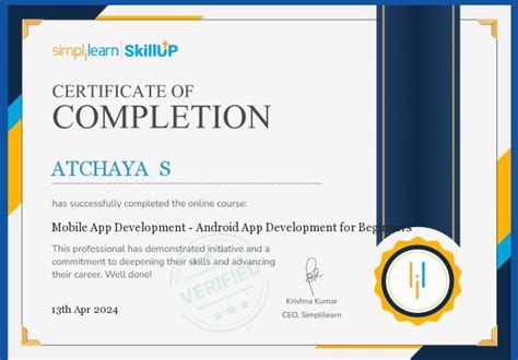 Atchaya S On Linkedin Atchaya S Has Successfully Completed The Online Course Mobile App