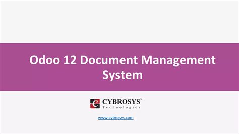 Odoo 12 Document Management System Ppt