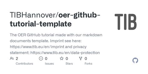 Github Tibhannoveroer Github Tutorial Template The Oer Github