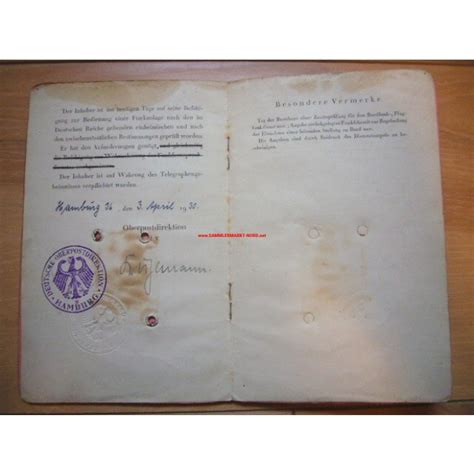 Deutsches Reich Radio Certification 2nd Class Sammlermarkt Nord