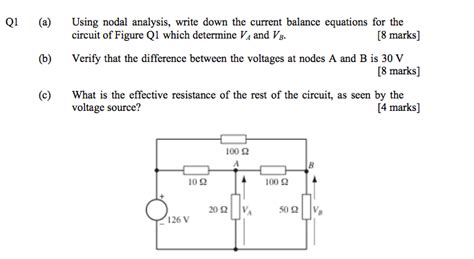 Solved Q A Using Nodal Analysis Write Down The Current Chegg