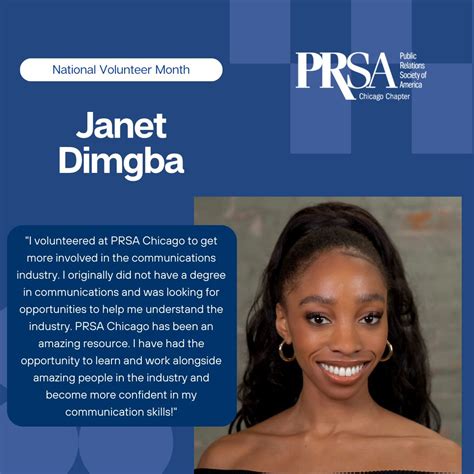 Meet Janet Dimgba A Prsa Chicago Volunteer Prsa Chicago Posted On