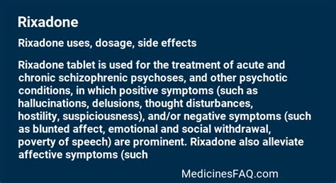 Rixadone Uses Dosage Side Effects Food Interaction And Faq