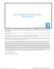 ISM V3 Module 3 Data Center Environment SRG Pdf Welcome To Data Center Environment This