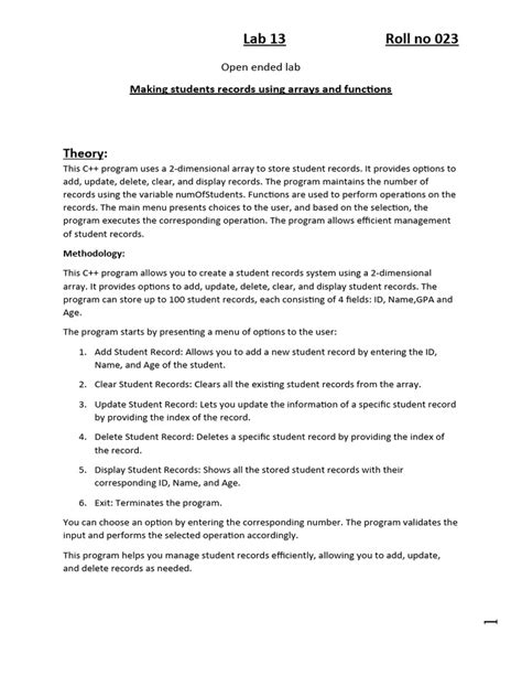 open ended lab pdf c menu computing