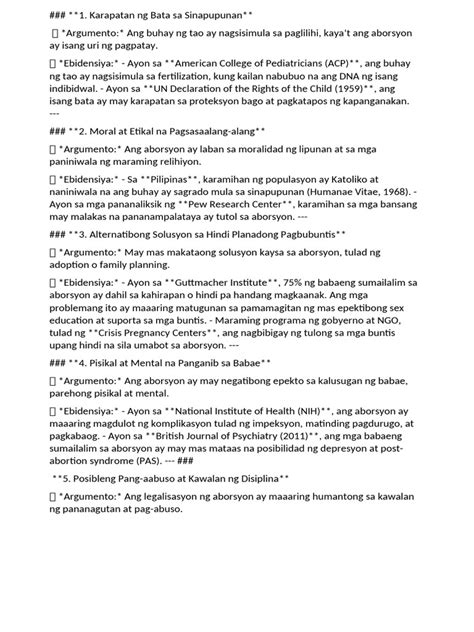 Esp Bawal Ang Aborsyon Pdf