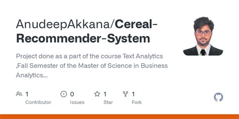 Github Anudeepakkanacereal Recommender System Project Done As A