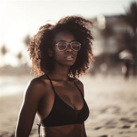 Premium Ai Image A Woman Wearing Sunglasses On A Beach