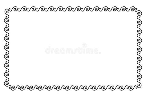 Simple Seamless Vector Rectangle Hand Draw Sketch Floral Border Stock Vector Illustration Of