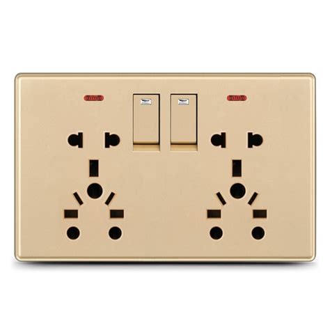 2 Gangdouble Universal Socketindicatornepal Switch Pakistan Switch