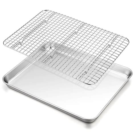 Teamfar Baking Sheet With Rack 16 X 12 X 1 Inch Stainless