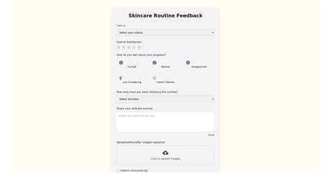 Progress Feedback Form Share How You Feel About Your Journey