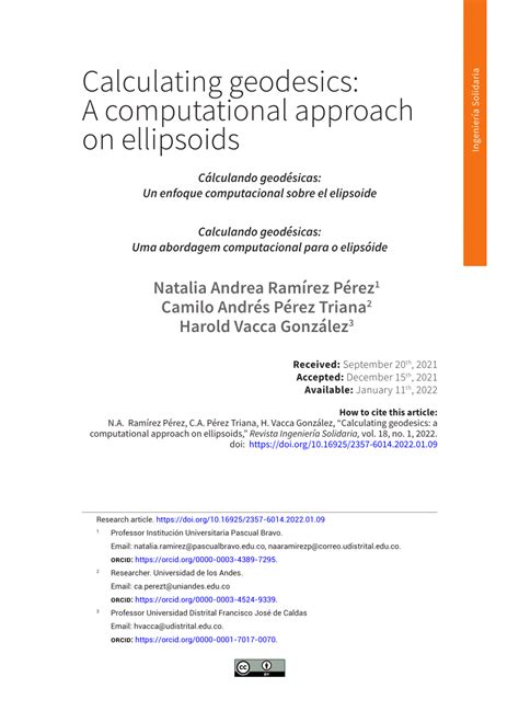 Pdf Calculating Geodesics A Computational Approach On Ellipsoid