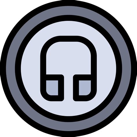 modelo de banner de ícone de vetor de ícone de cor plana de interface do usuário básica de fone