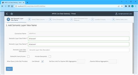 build semantic layer views for snowflake data in apos live data gateway