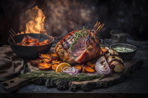 Premium Photo Tasty Grilled Ham Hock As Regional Dish Food Photography