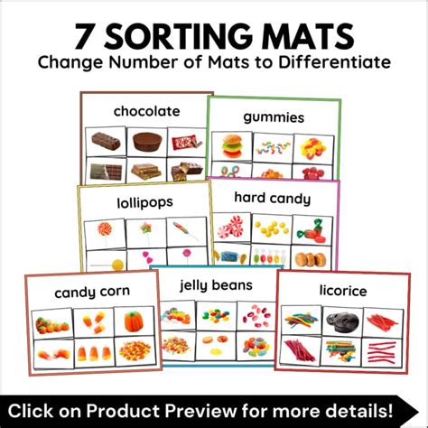 Halloween Candy Sorting Mats Real Photos Categories Centers