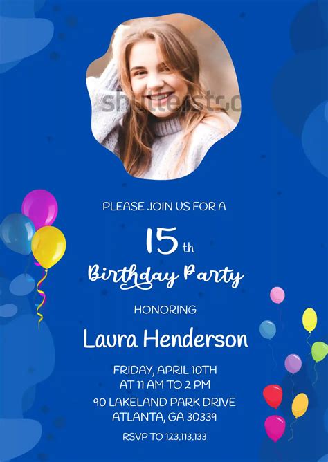 실버 글리터 십대 생일 초대장 템플릿 Invitanku