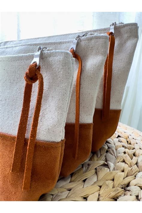 Dathcha Süet Deri Clutch El Çantası Kadın Keten Makyaj Çantası Çanta