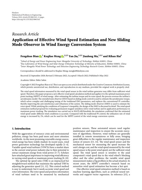pdf application of effective wind speed estimation and new sliding