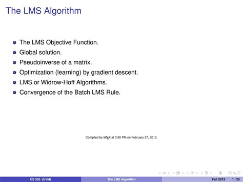 the lms algorithm
