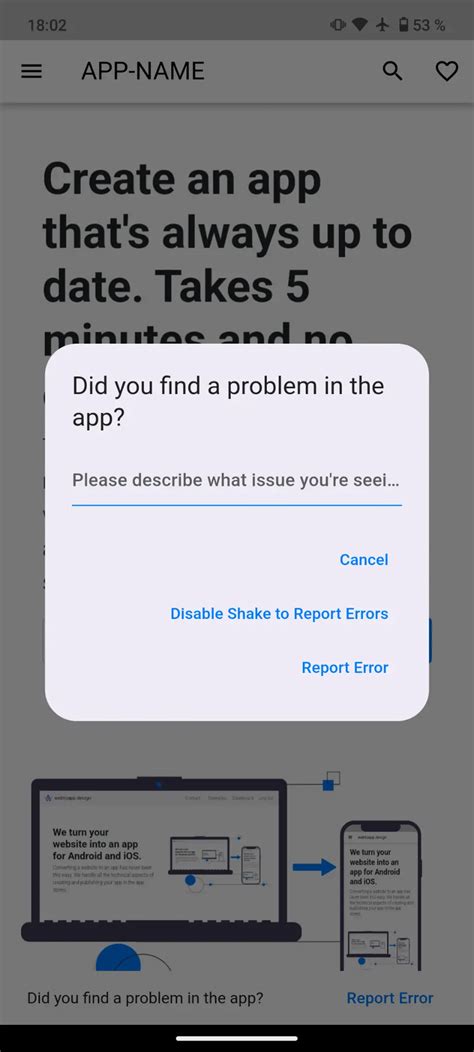 Reporting An App Error