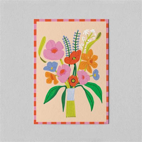 Mini Poster Postcard Flowers By Paulina Krynicka Wall Being