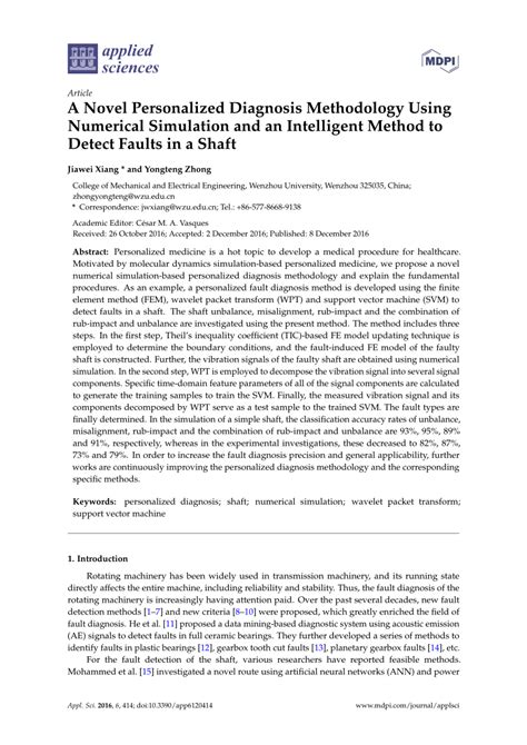 Pdf A Novel Personalized Diagnosis Methodology Using Numerical