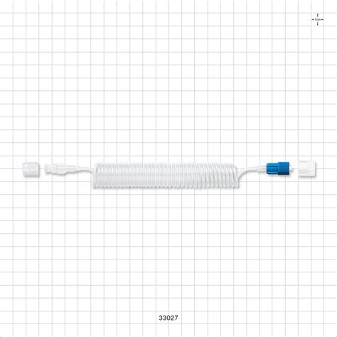 Low Pressure Coiled Extension Line Male Luer Lock Female Luer Lock With Caps 33027