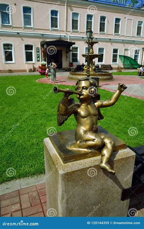 Sculpture Of Boy With Pipe Stock Image Image Of Located 120144359