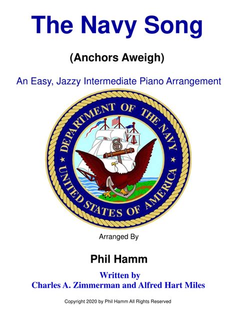 The Navy Song Anchors Aweigh Arr Phil Hamm By Charles A Zimmerman