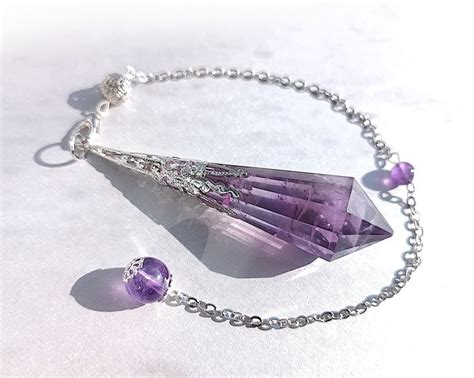 Amethyst Pendulum Natural Crystal Pendulum Spiritual Dowsing Tool