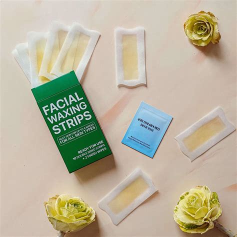 Facial Waxing Strips 10 Double Sided Strips 2 Finishing Wipes