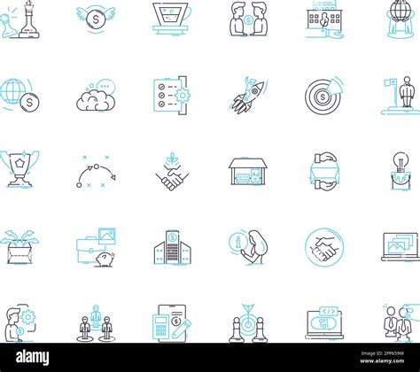 Integration Linear Icons Set Synergy Unification Blending Incorporation Fusion Cohesion