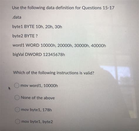 Solved Use The Following Data Definition For Questions 15 17