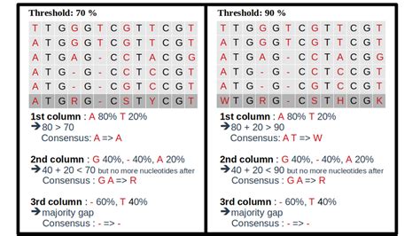 Consensus Sequence Examples With Thresholds At 70 And 90 Download