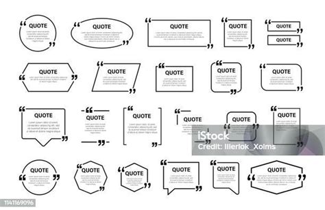 견적 상자 프레임 큰 세트 견적 상자를 문자 메시지 빈 템플릿 따옴표 텍스트 정보 디자인 상자 인용 거품 블로그 기호를 인용 창조적 인 벡터 배너 그림입니다 Brand