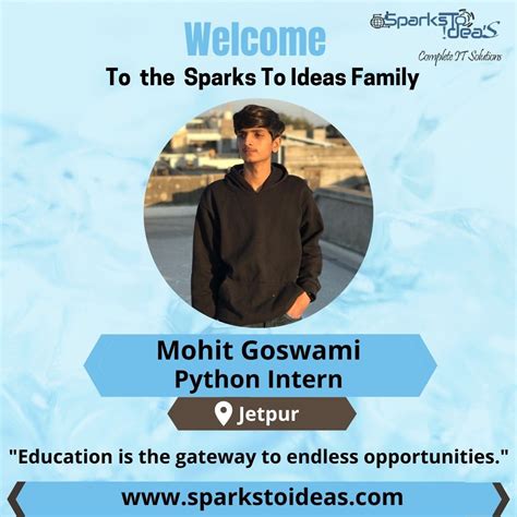 Sparks To Ideas On Linkedin Pythoninternship Pythondeveloper