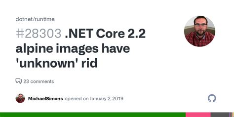 Net Core 22 Alpine Images Have Unknown Rid · Issue 28303 · Dotnetruntime · Github
