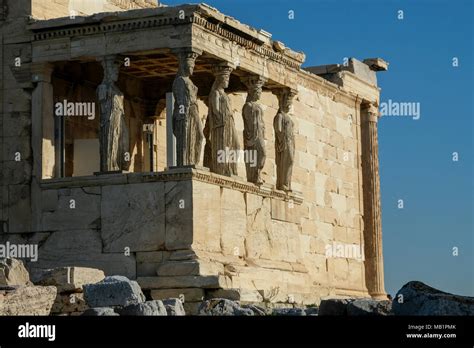 Porch Of The Maidens Or Caryatids Of Erechtheion Temple In Athens