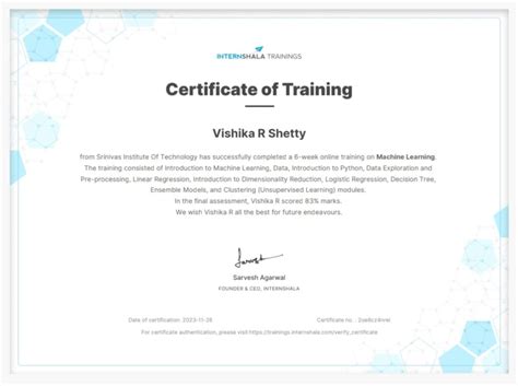 Vishika R Shetty On Linkedin Machinelearning Internshala