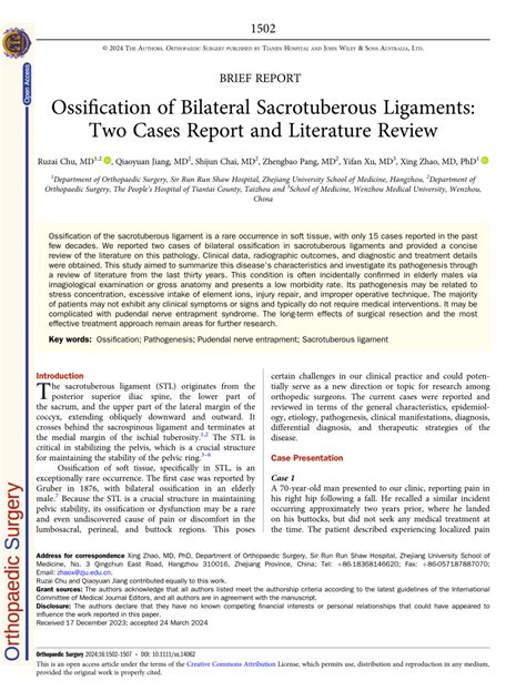 Pdf Ossification Of Bilateral Sacrotuberous Ligaments Two Cases