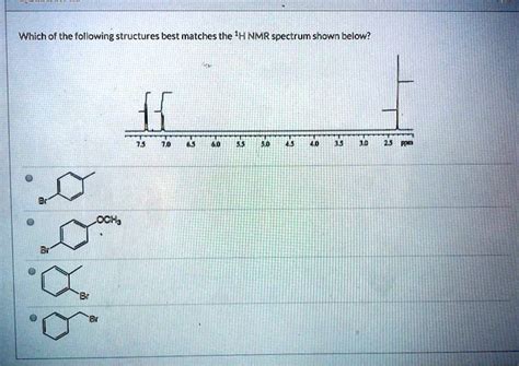 Solved Which Of The Following Structures Best Matches The H Nmr Spectrum Shown Below Och3