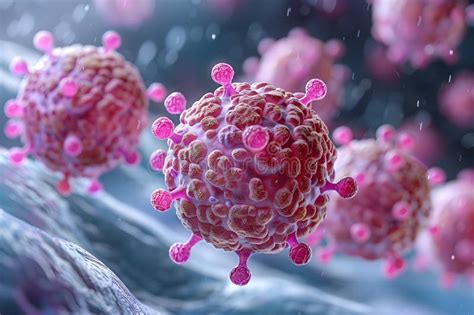 Microscopic Floating Virus Particles Scientific Visualization For