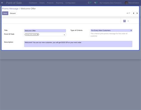 Odoo Promo Messages On POS Receipts WebKul
