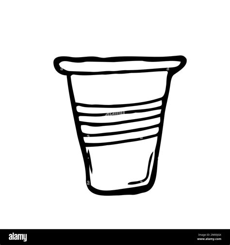 Doodle Plastic Glass Vector Sketch Of Glass Simple Icon Stock Vector