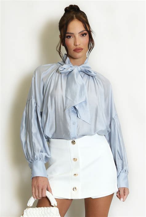 Satin Pussy Bow Blouse Buy Fashion Wholesale In The Uk